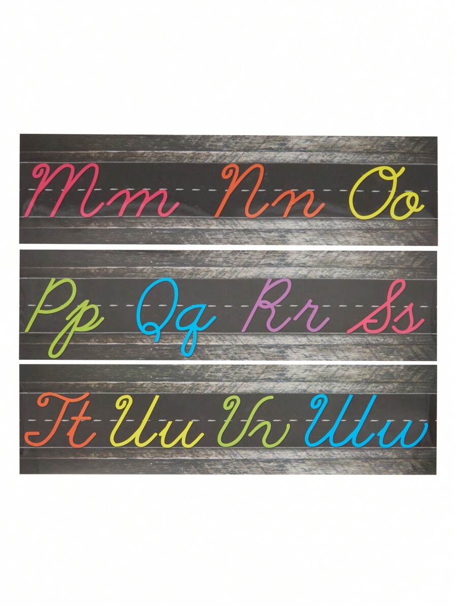 Cursive Alphabet Wall Strip, Numbers Bulletin Board Borders For ...