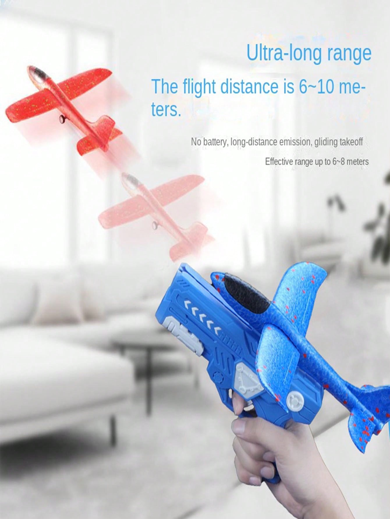 Foam Airplane Gun Glide Launch Outdoor Interactive Ejection Toy | SHEIN UK