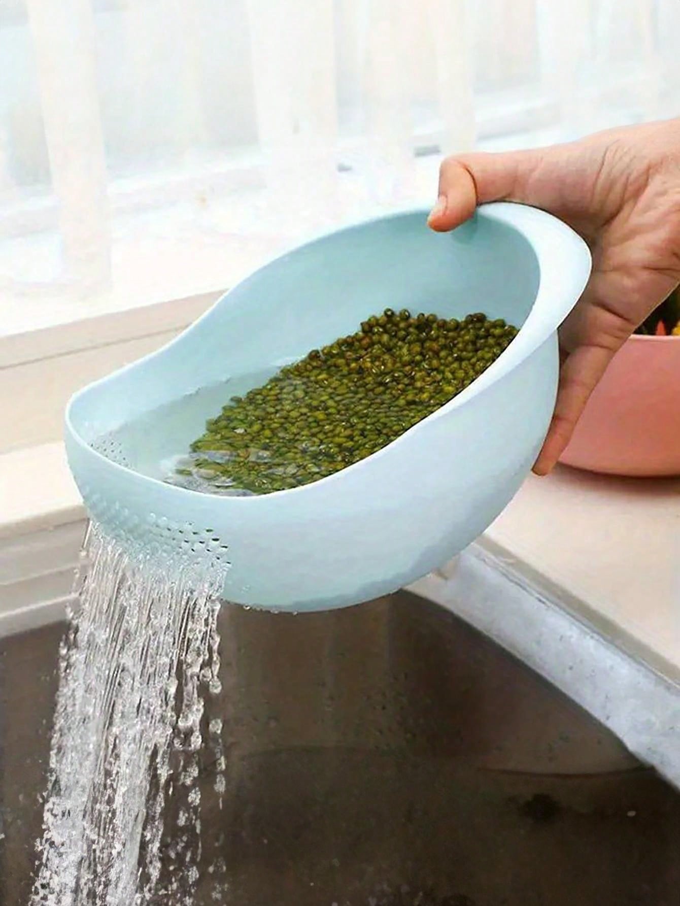 1pc Plastic Rice Bowl Drain Basket With Colander, Effective For ...