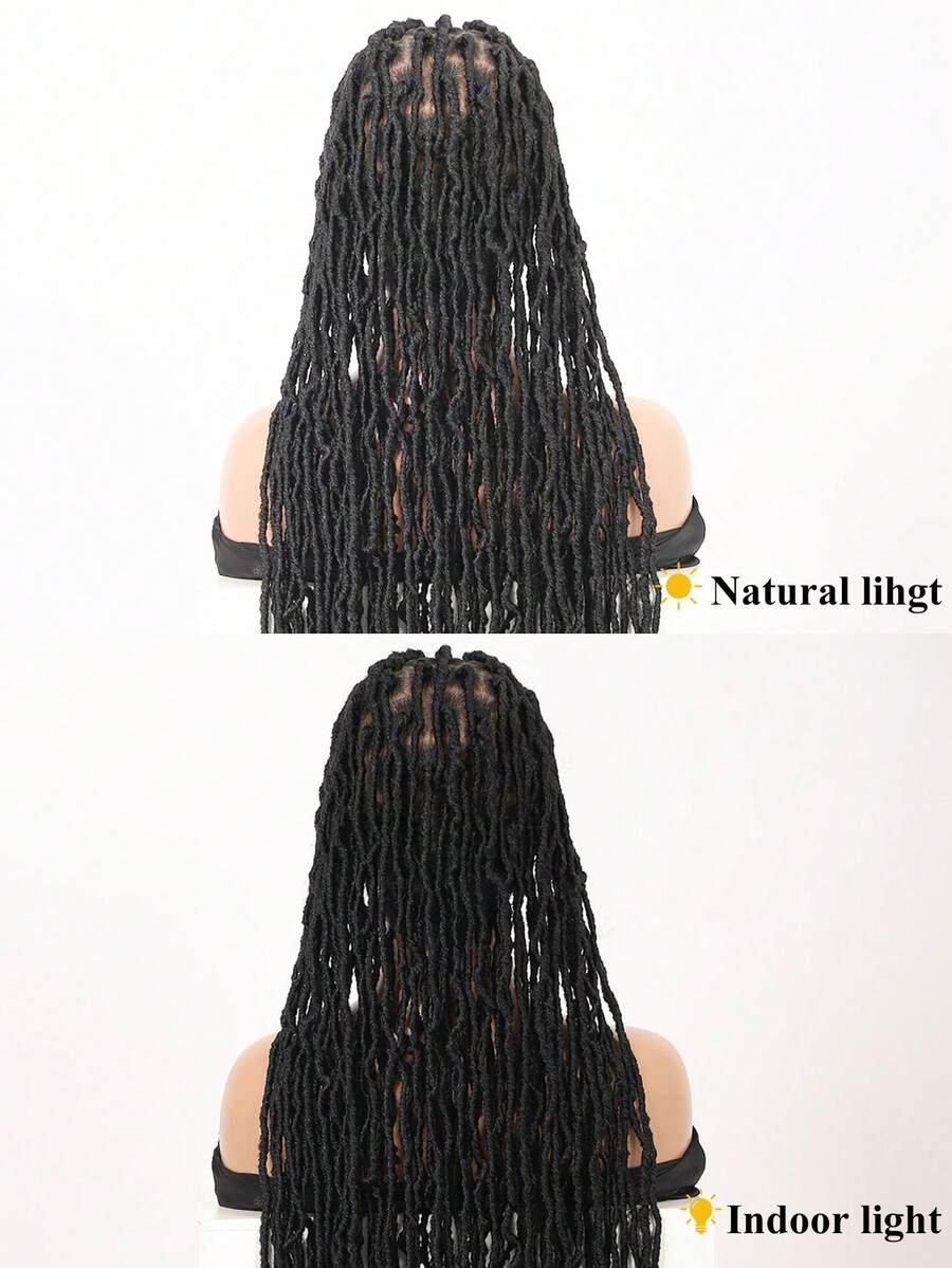 41 Inches Full Double Lace Front Square Knotless Locs Braided Wigs For ...