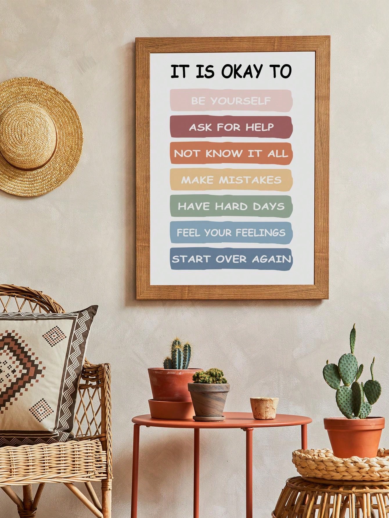 Diy Framed 30x40cm Canvas Print/Poster With Growth Mindset Bohemian ...