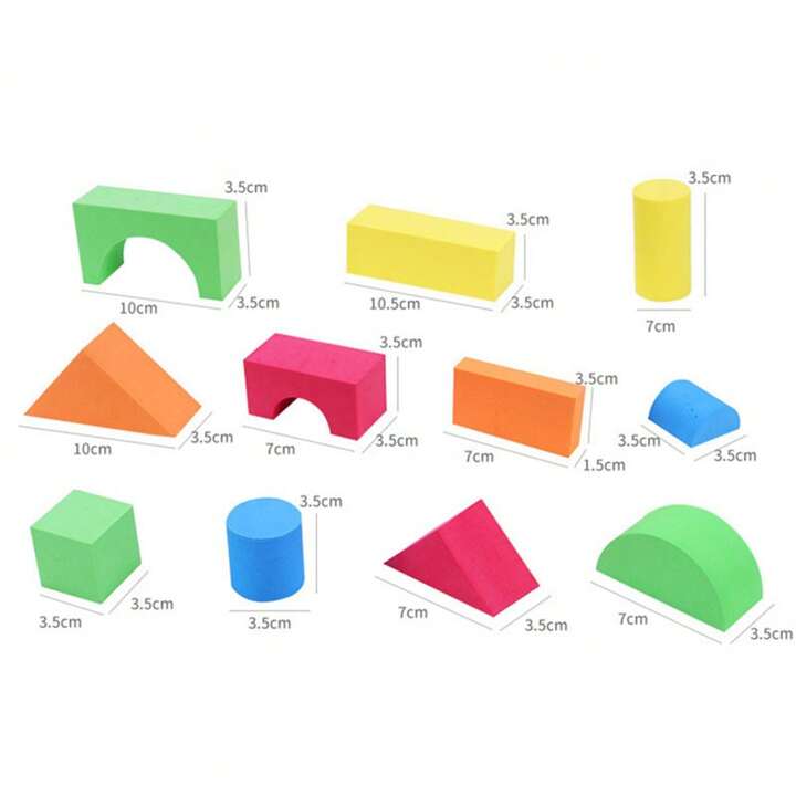 A Set Of 40 Foam Safety Building Blocks, Colorful Large-Particle Soft ...