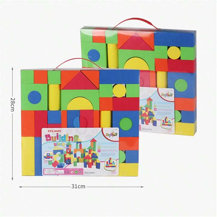 A Set Of 40 Foam Safety Building Blocks, Colorful Large-Particle Soft ...