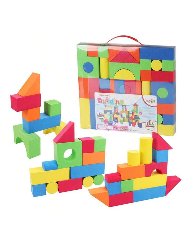 A Set Of 40 Foam Safety Building Blocks, Colorful Large-Particle Soft ...