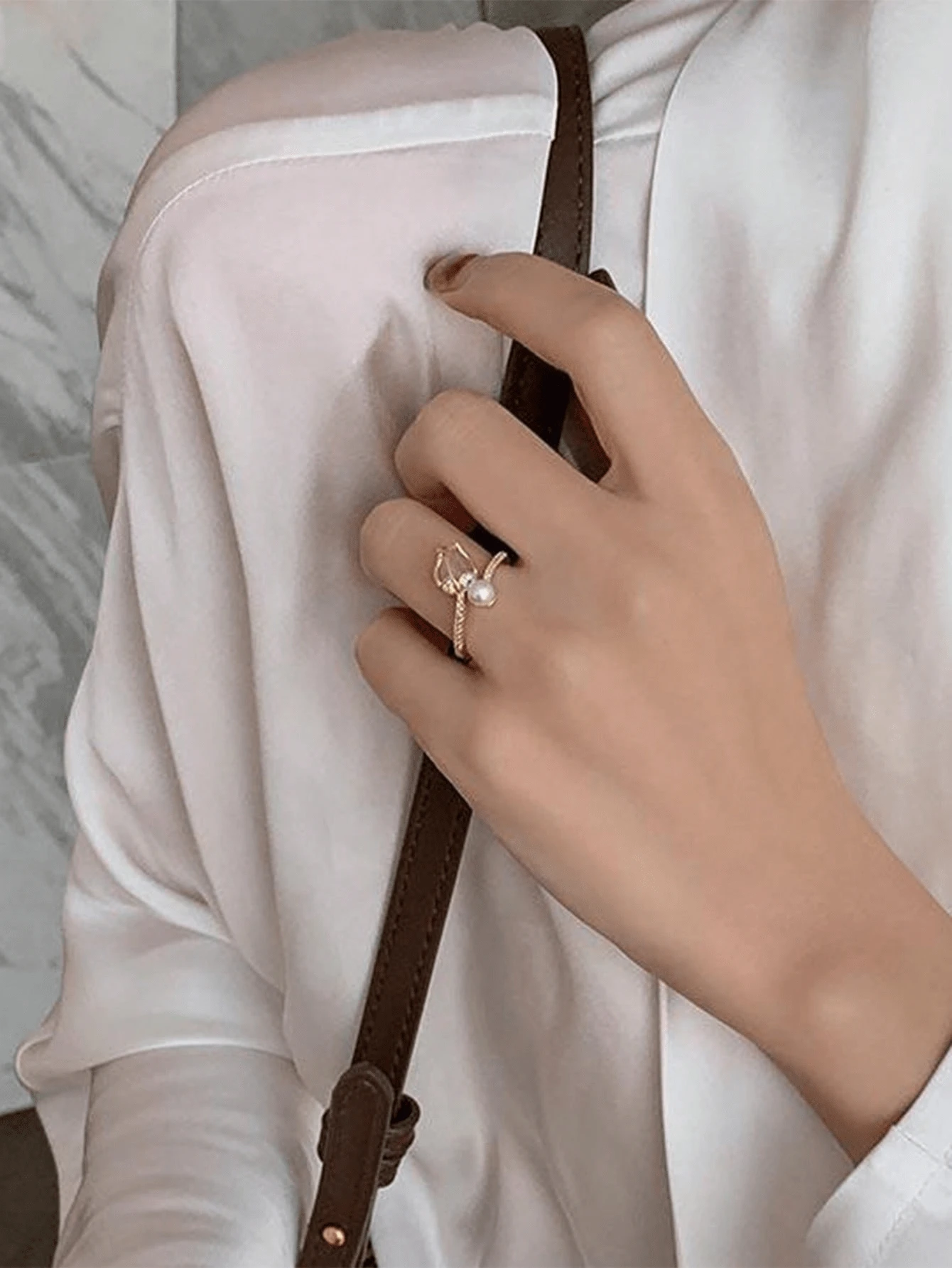 Faux Pearl Decor Ring | SHEIN USA