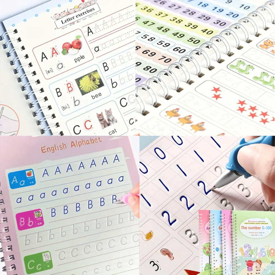 1PC/4pcs Magical Handwriting Workbooks Practice Copybook, Magic ...