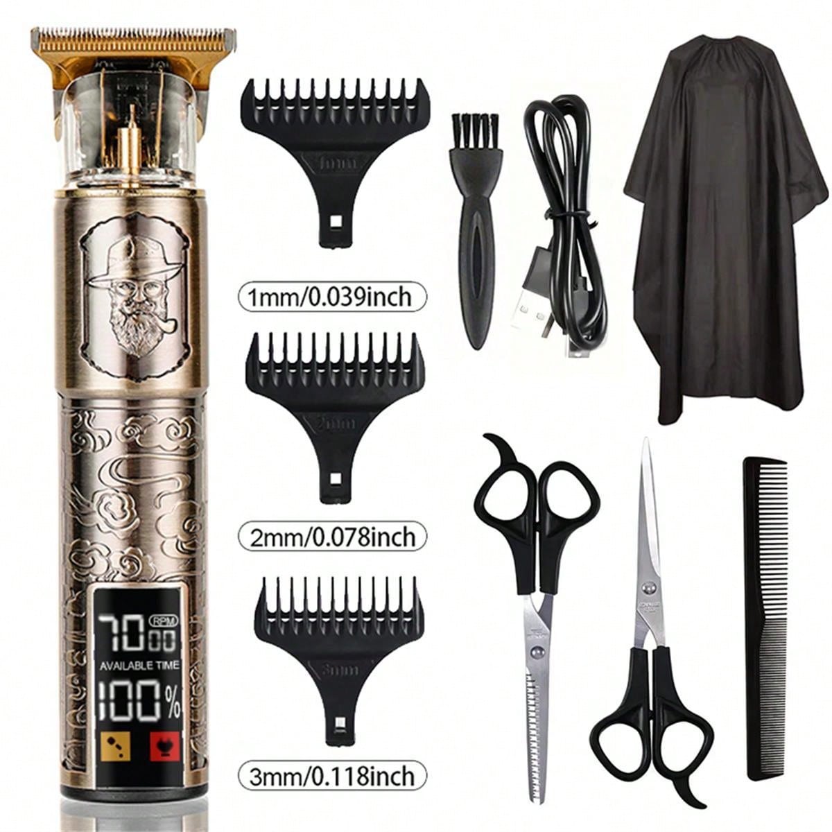 Metal Electric Hair Clipper Multi-Functional Cordless Hair Clipper ...
