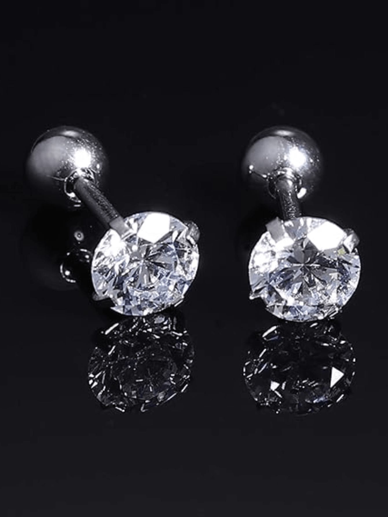 5pairs Stainless Steel Earring Set With Square Crystal Stud, Suitable ...