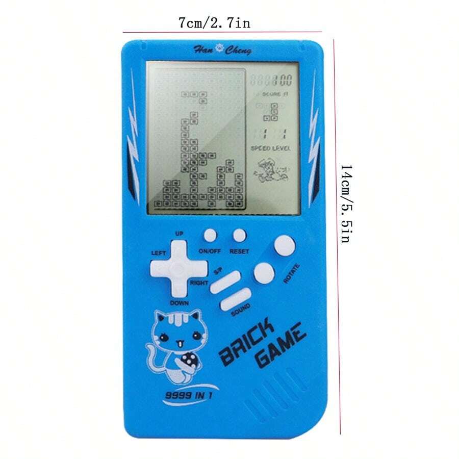 1pc Classic Nostalgic Russian Block Handheld Game Machine With Large Screen, Eye-Protective ...