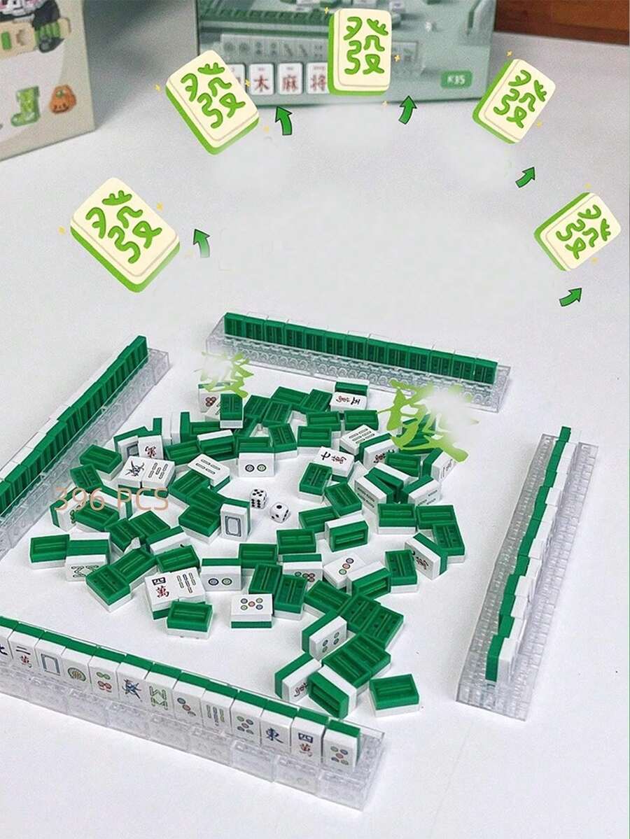 Nano-Sized Mini Building Blocks Mahjong Board Game Adults' Educational ...