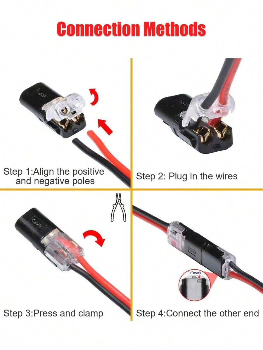 20 Piezas Mini Conectores De Cable D2, Fáciles De Conectar Y ...