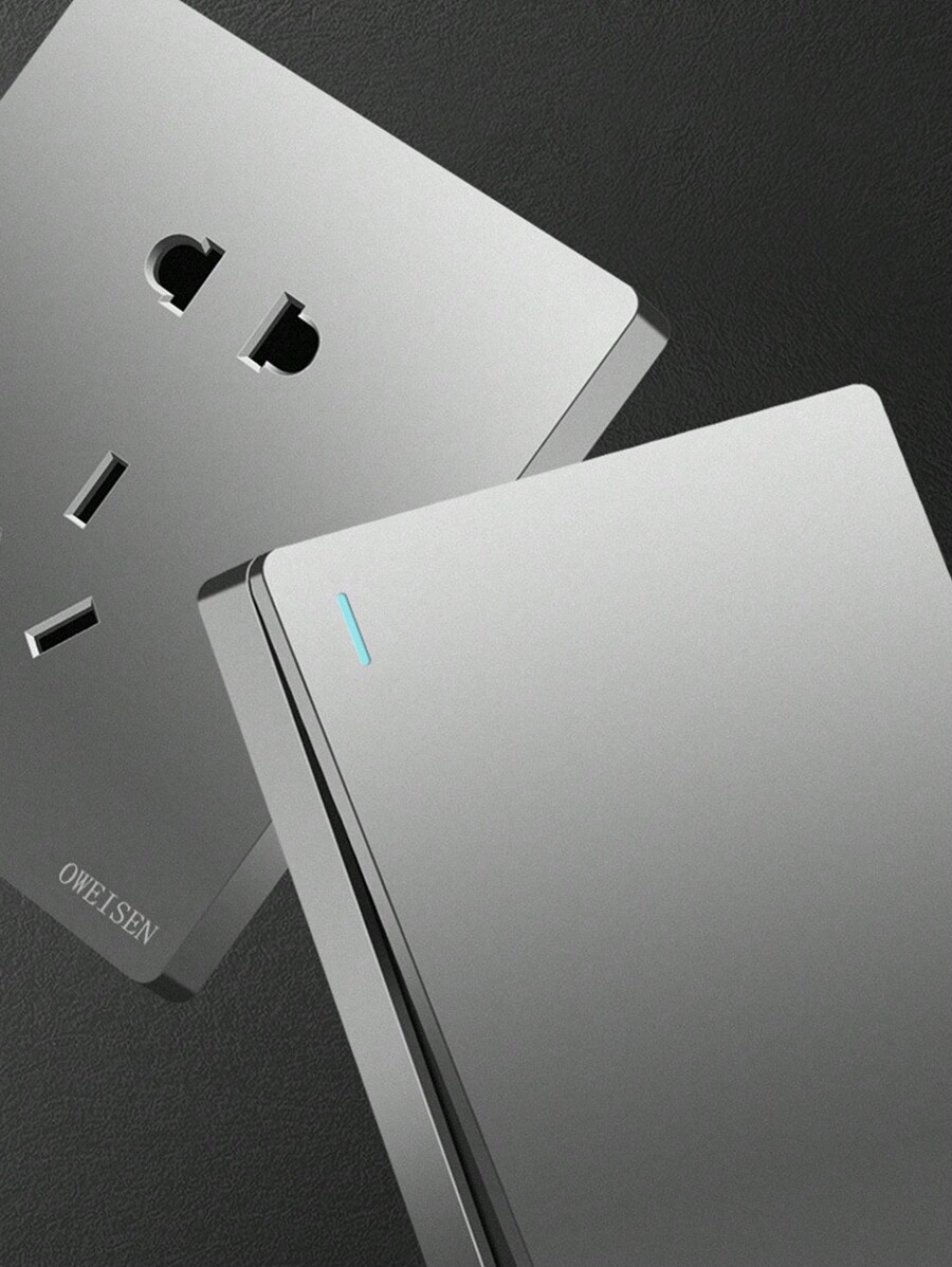 A Gray Panel Type 86 Large Panel Household Concealed Wall Power Supply Two Or Three Sockets Air ...