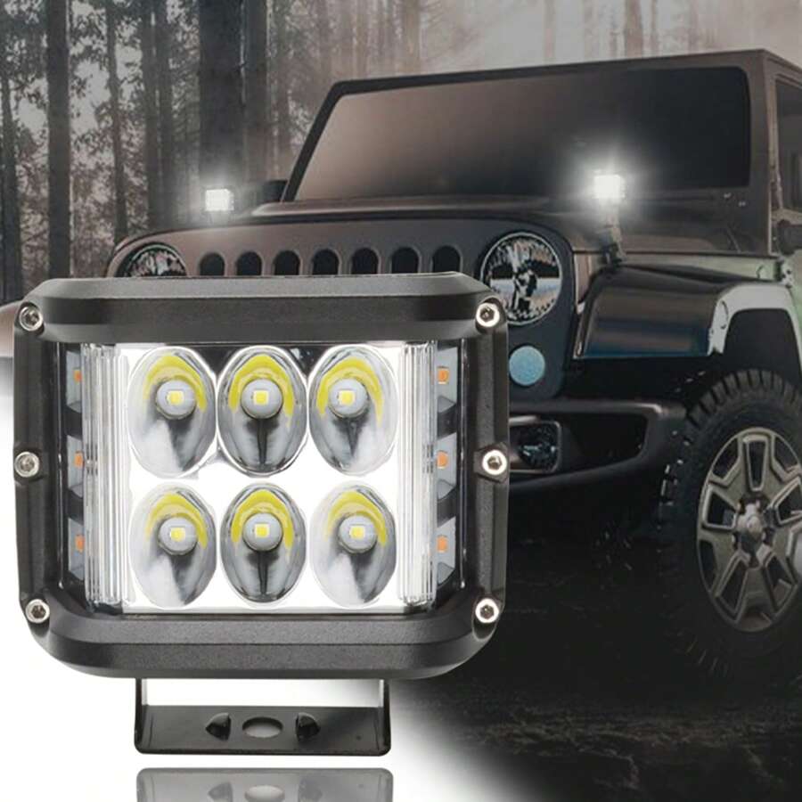 2 PCS Auto Led Work Light Side Shooting Pod Light, 4 Inch Off Road Work ...