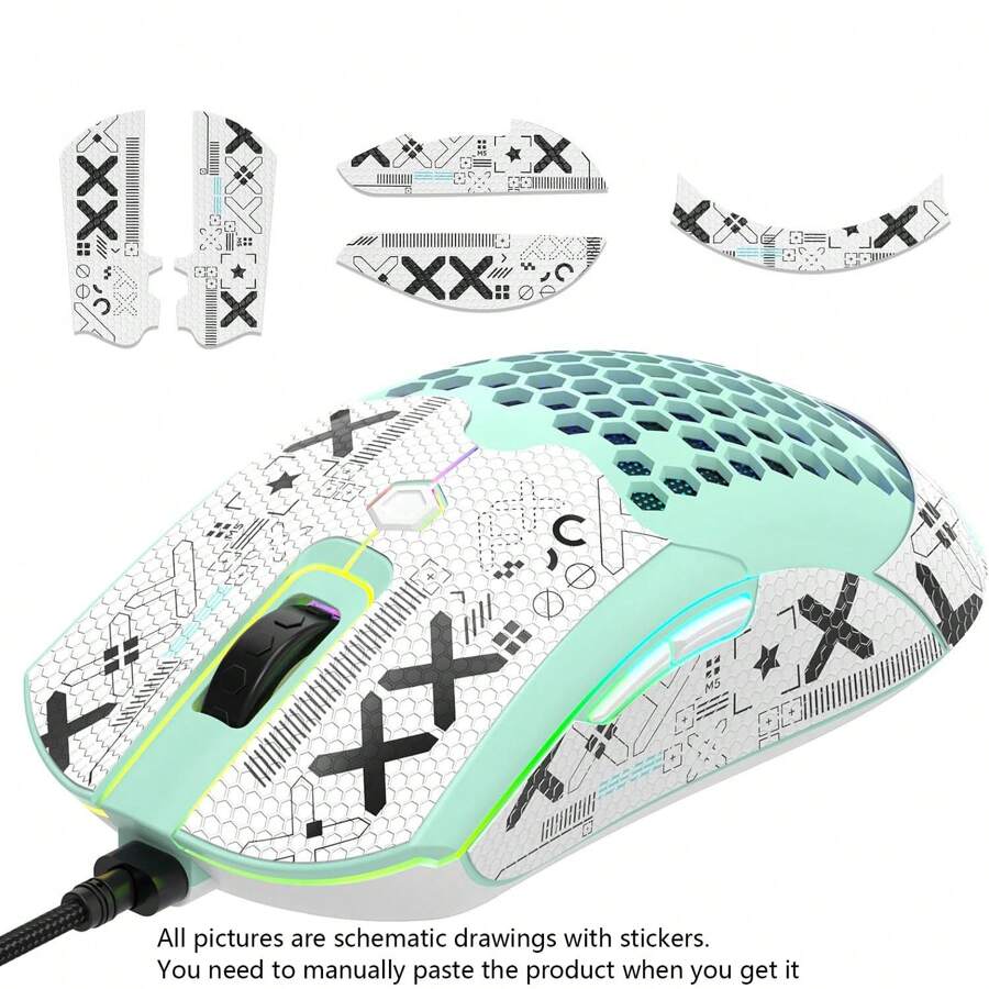 ATTACK SHARK Mouse Gamer com Fio ATTACK SHARK * ZIYOU LANG M5 RGB, Leve, com 12.000 DPI, 6 ...