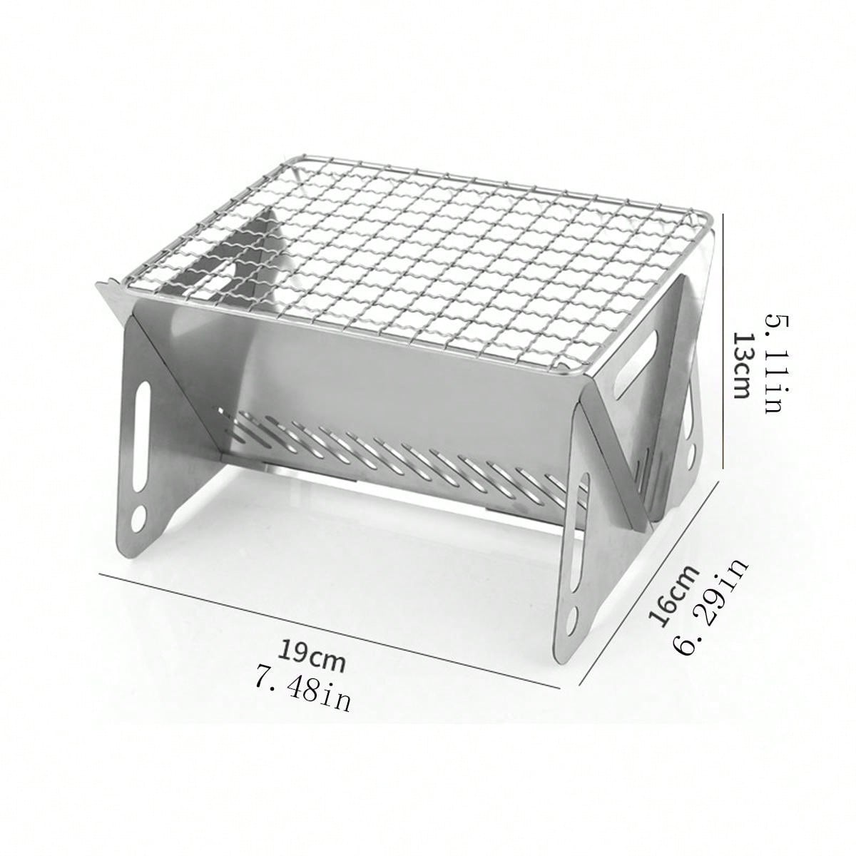 Outdoor Portable Mini Foldable Bbq Grill For One Person, Removable Stainless Steel Fire Pit ...