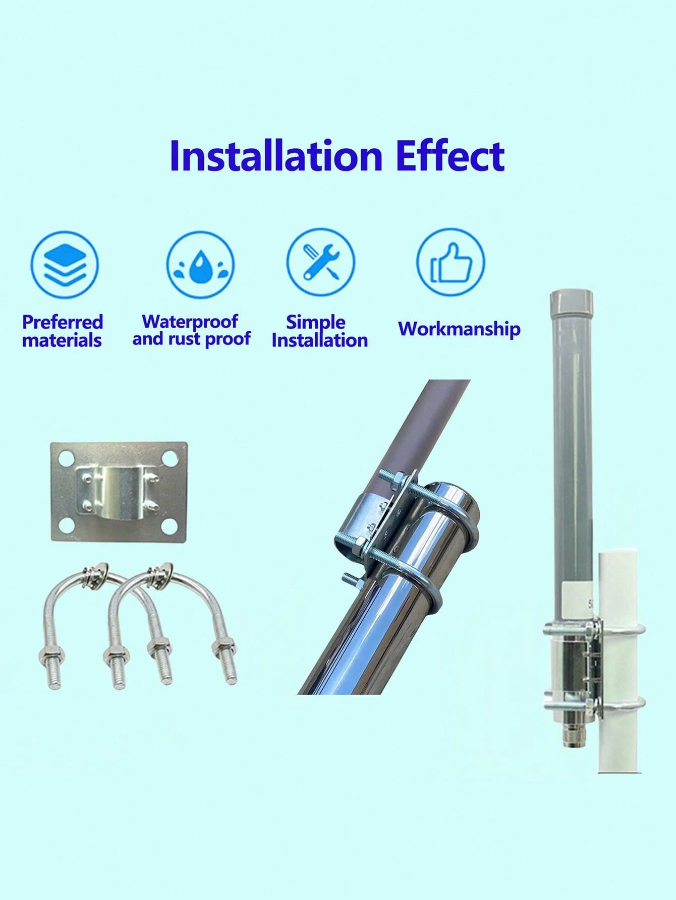 Starlink Antenna Mounting Bracket Pole Clamp Heavy Duty Steel Antenna ...