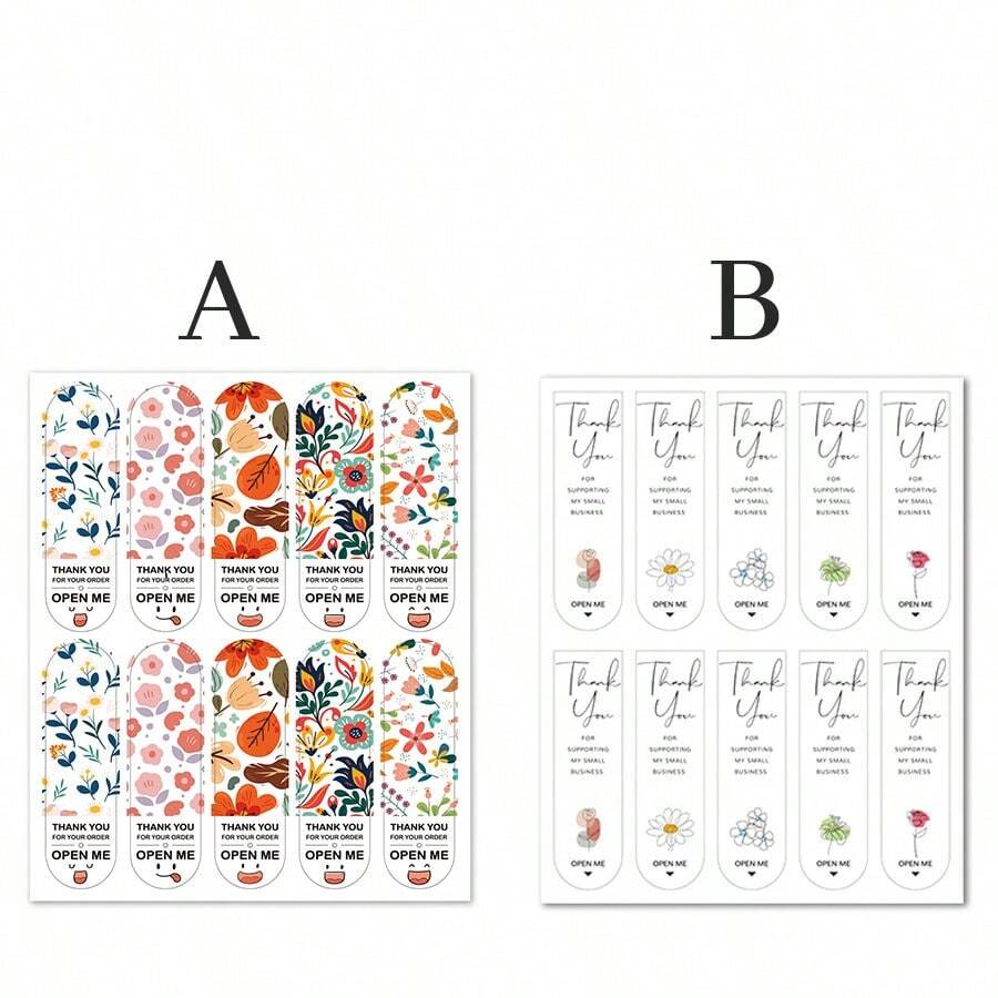 100pcs/Pack Cute Emoticon Rectangle Stickers For Gift Boxes, Sealing ...