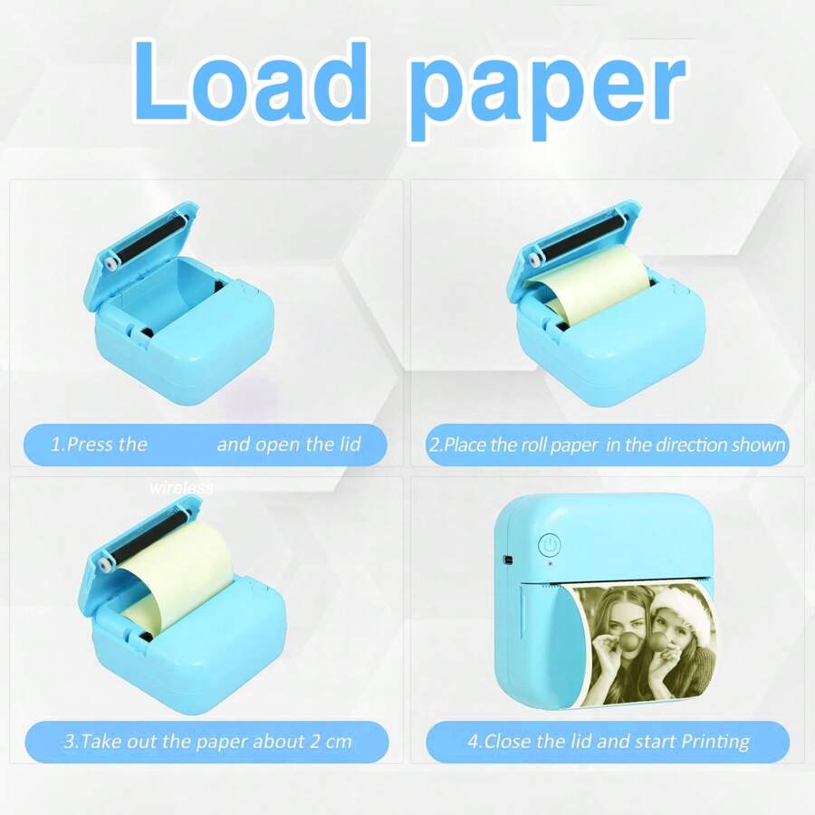 3 Rolls Color Mini Printing Paper 57mm Wide Color Continuous Paper For ...