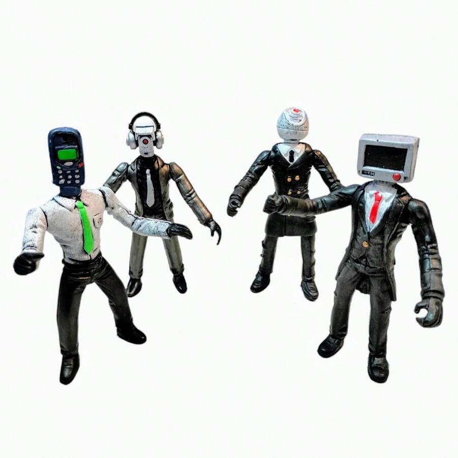 Set 4 Pieces Skibidi Toilet Nokia, Camara Man, TV Man Model, Toilet Toy ...