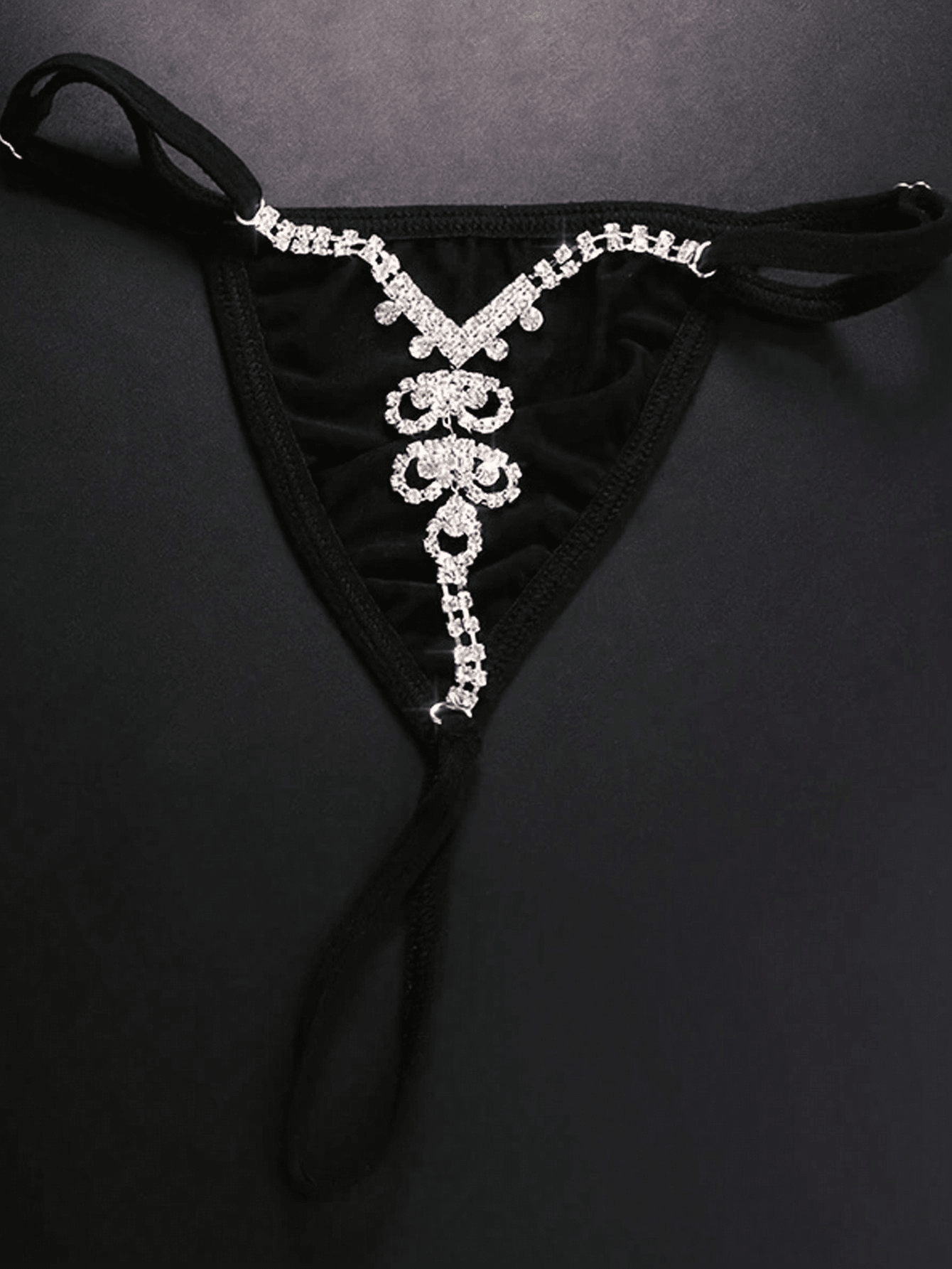 1pc Sexy Silver Butterfly Shaped Rhinestone G-String Thong For Women ...