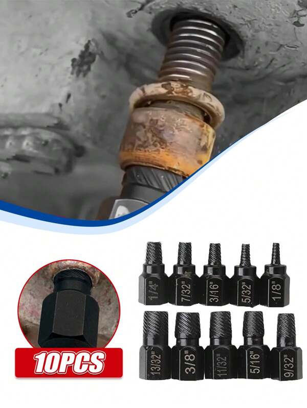 10 Piece Screw Puller Set Alloy Steel Damaged Screw Puller Set Easy To ...