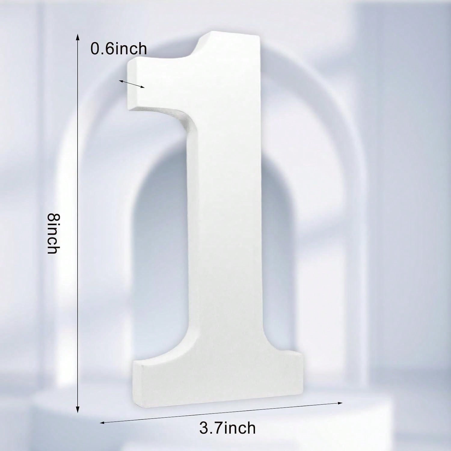 8 Inch White Wood Numbers, Unfinished Wood Numbers For Wall Decor ...