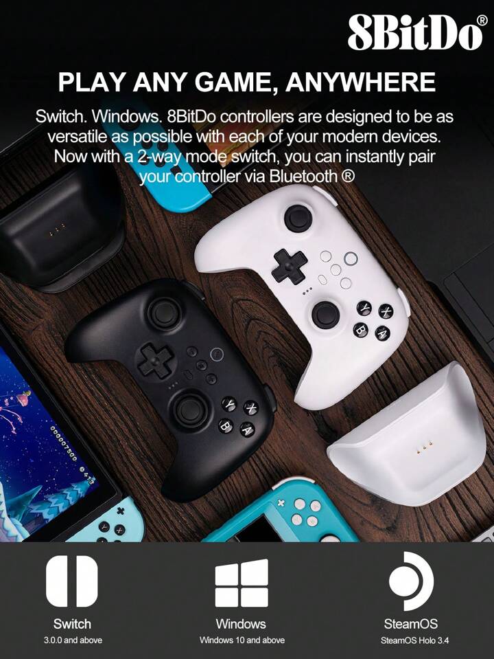 8Bitdo Ultimate Controller Compatible With Switch, PC Windows And Steam ...