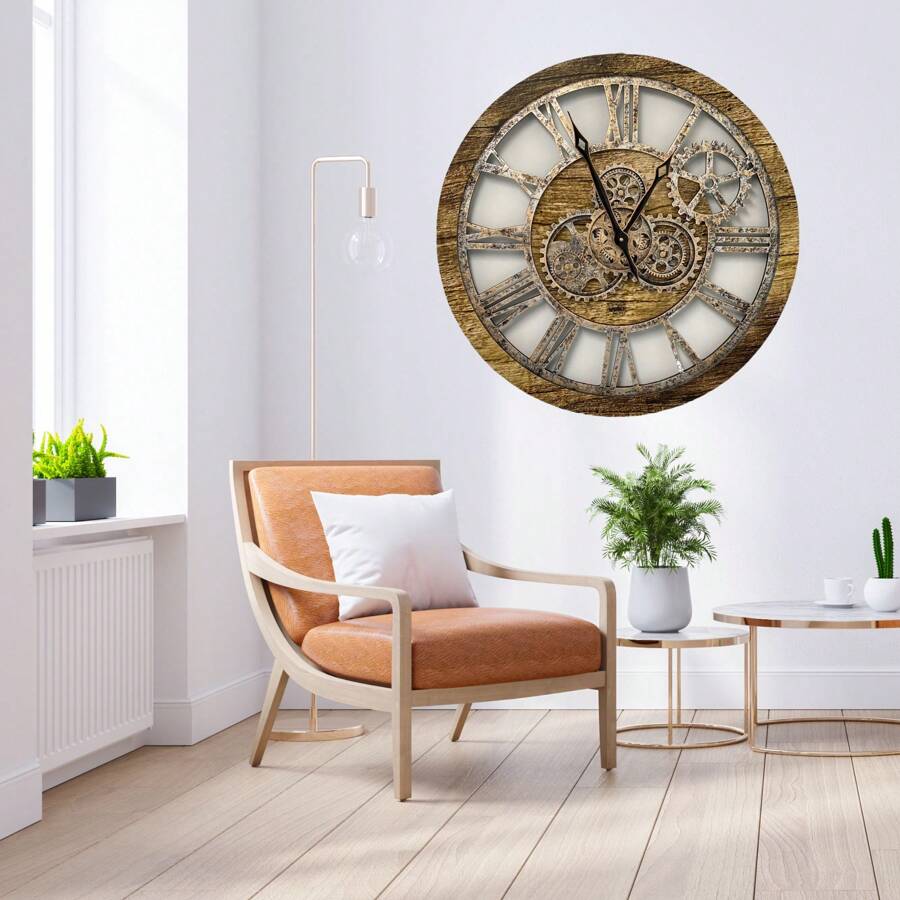 The Gears Clock 24'' Inch Real Moving Gear Wall Clock Vintage ...