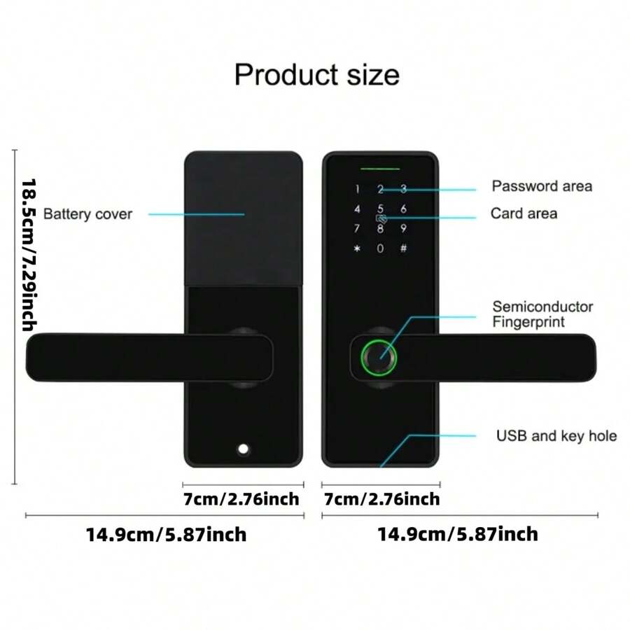 Room Door Handle Intelligent Fingerprint Digital Key Automatic ...