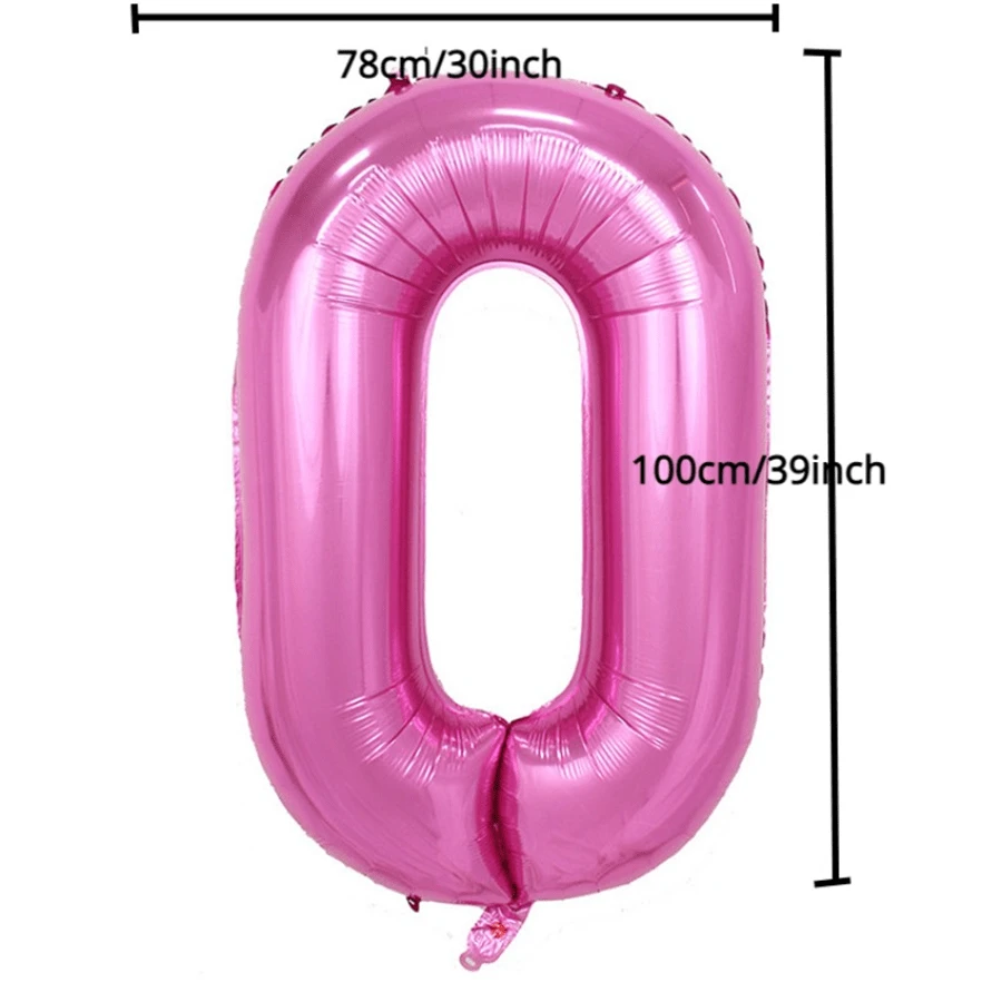 1pc, 40 Inch Peach Number 0- 9 Balloons Large Number Mylar Foil Helium ...