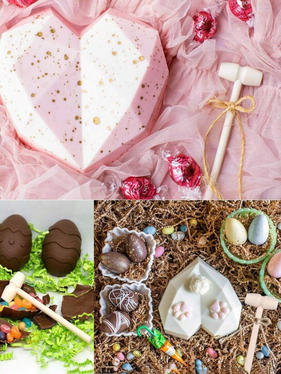 10Pcs Mini Wooden Hammers For Chocolate, Small Wooden Mallets For ...