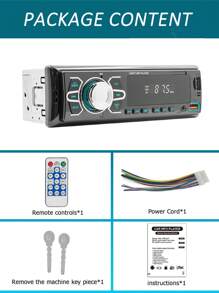 Car Stereo Mp3 Player, 1 Din Car Stereo, Usb, Tf, Hands-Free Calling, Aux Dashboard Main Unit ...