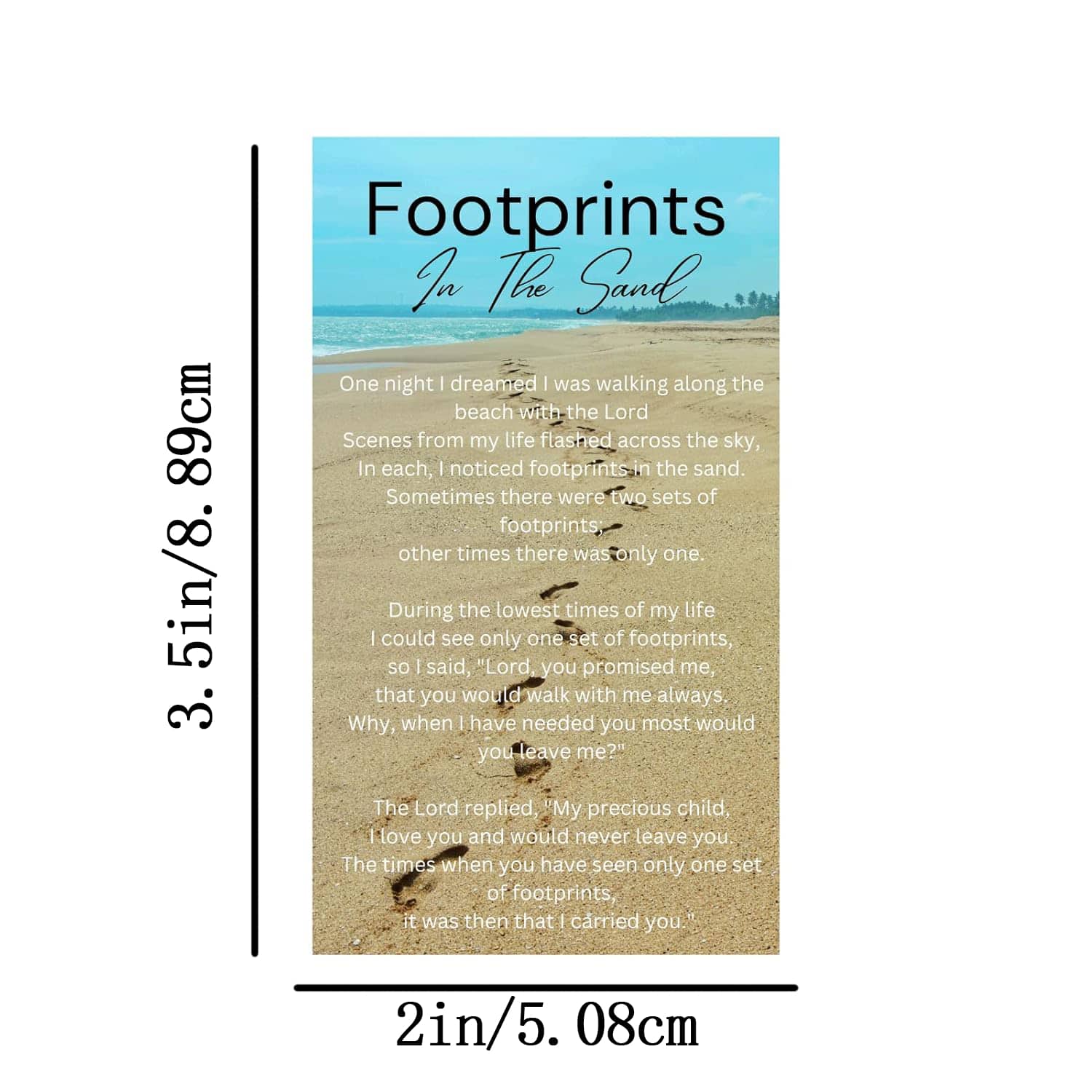50 Bulk Count Of Footprints In The Sand Poem Gifts - Pocket Prayer Card ...