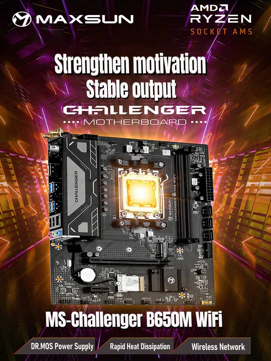 MAXSUN MAXSUN MS-Challenger B650M WiFi Computer Motherboard With DDR5 ...