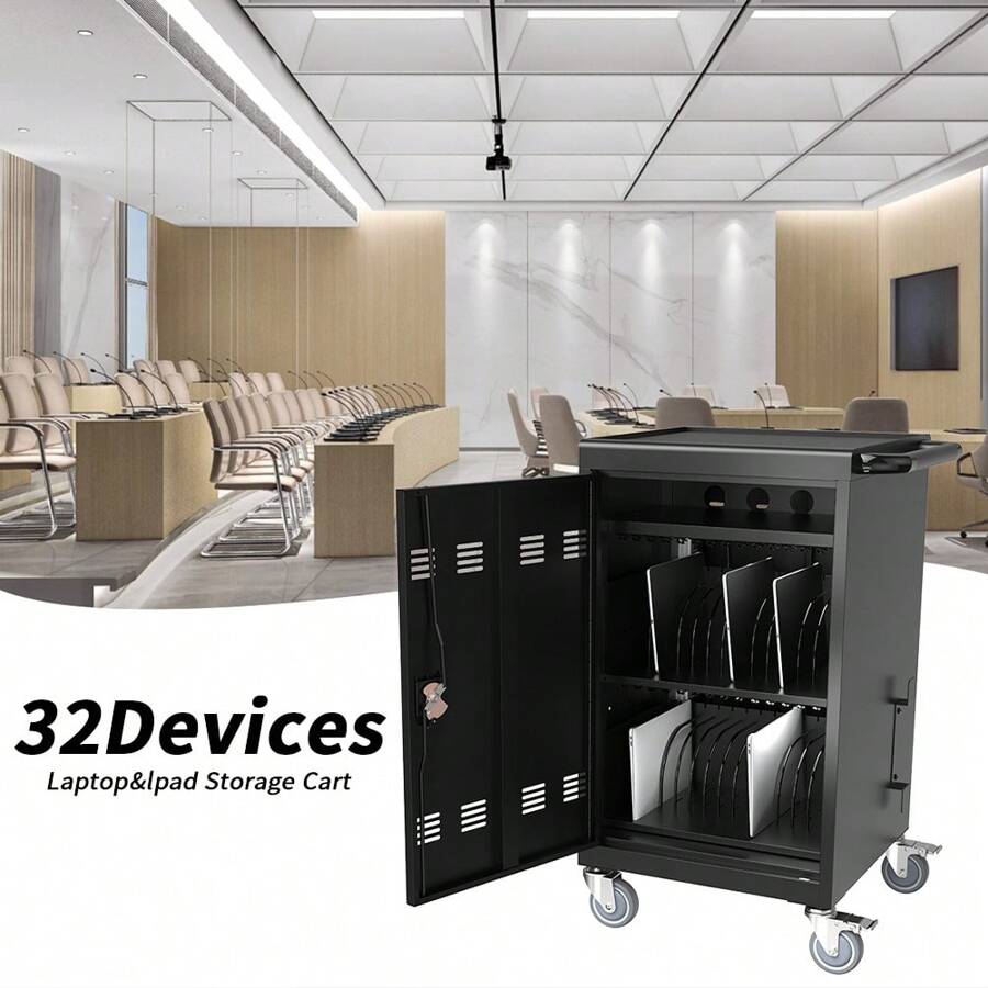 Mobile Charging Cart And Cabinet For Tablets Laptops 30-Device, Mobile ...