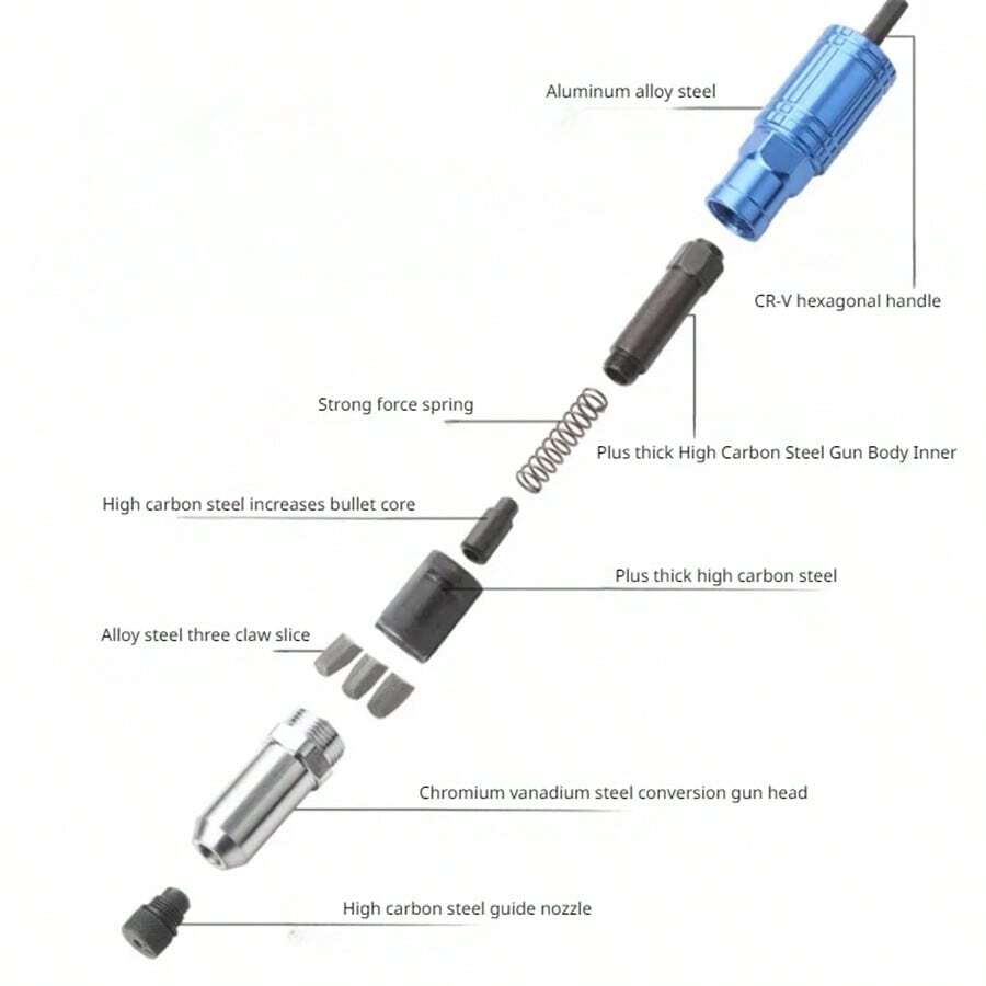 Aluminum Alloy Pull Rivet Conversion Head Component, Electric Drill To Rivet Gun Conversion Part ...