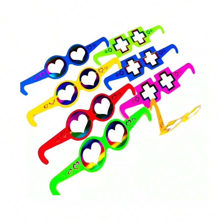 10 Cardboard Neon Glasses Cardboard One Size Unisex Mask Batucada Masks ...