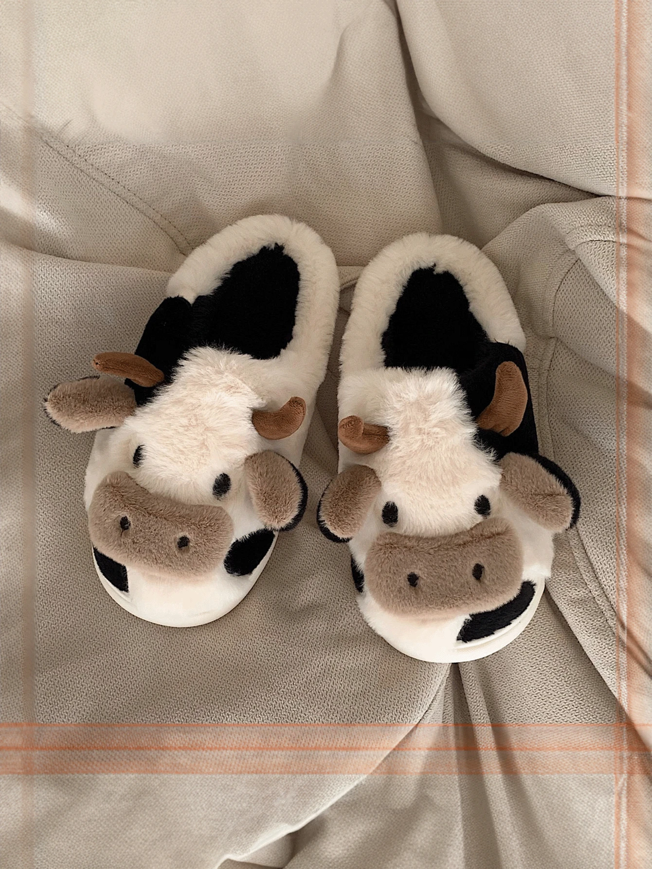 Women's Cute Cartoon 3D Patchwork Flat Slippers, Couples' Faux Rabbit ...