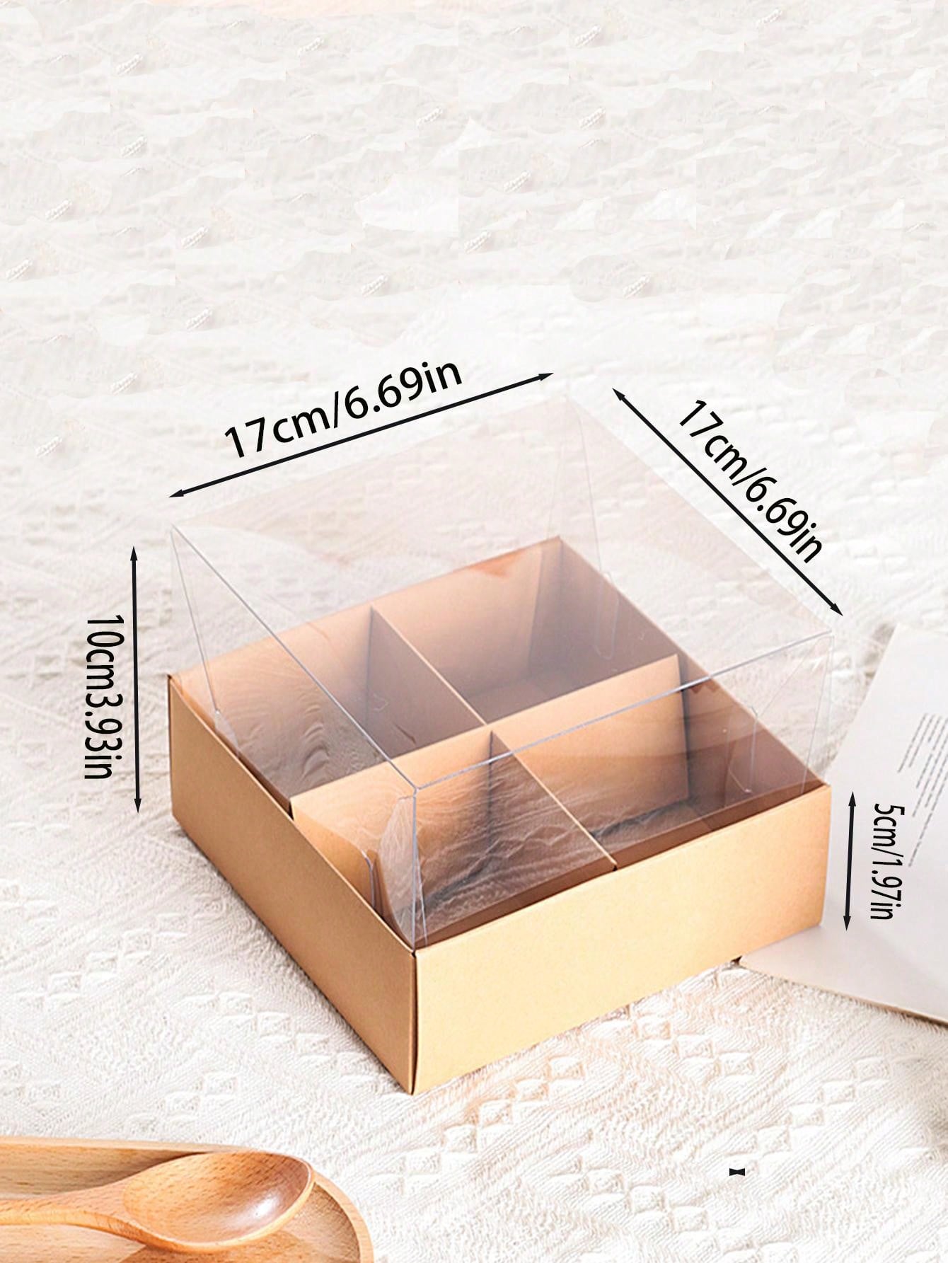 1pc Nine-grid Spring Picnic Camping Dessert Box, Disposable Clear Cake ...