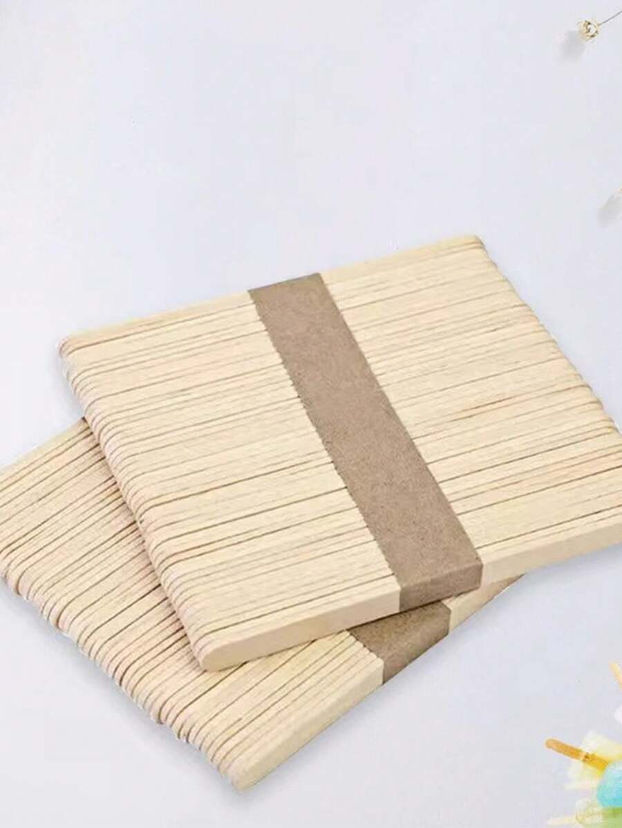 50 Pack Ice Cream Sticks Popsicle Sticks Disposable Diy Model Handmade ...