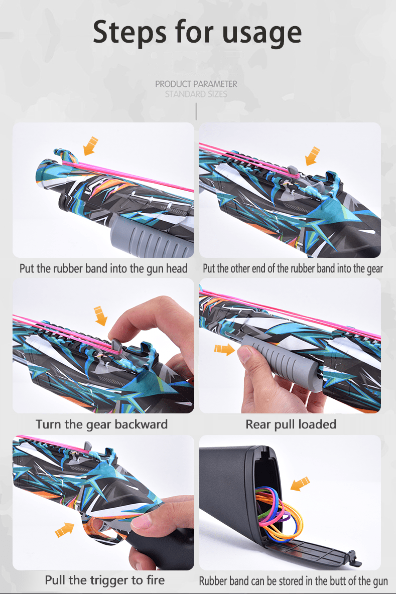 Outdoor Camouflage Elastic Band Shotgun Toy Gun With Manual Multiple ...