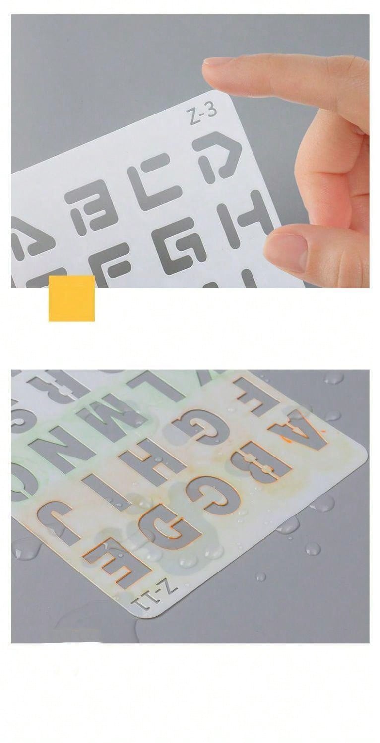 20pcs A6 English Alphabet Diy Drawing Template Stencil For Elementary ...