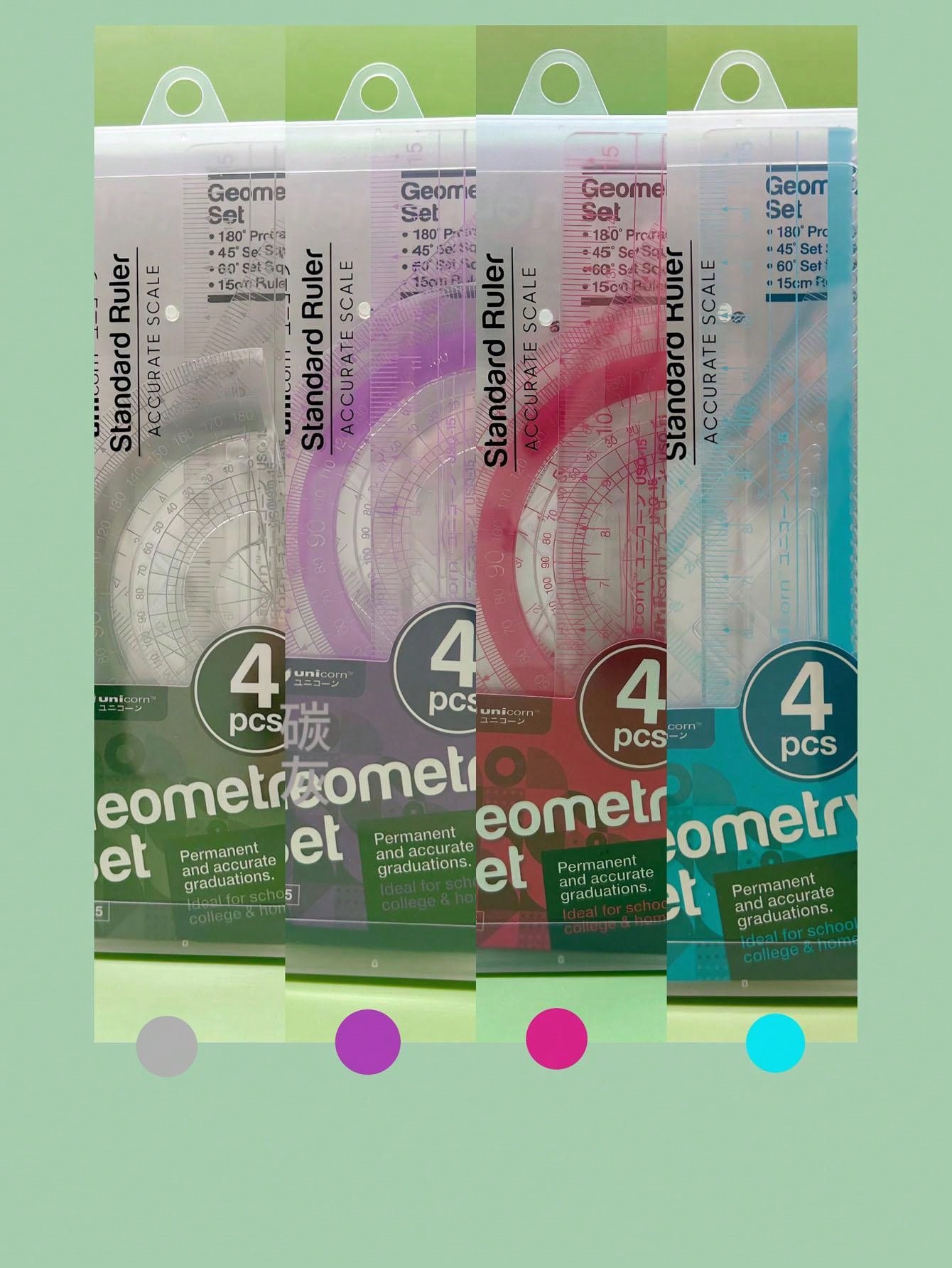 Student Drawing Set Ruler Plastic Straight Ruler Triangle Protractor ...