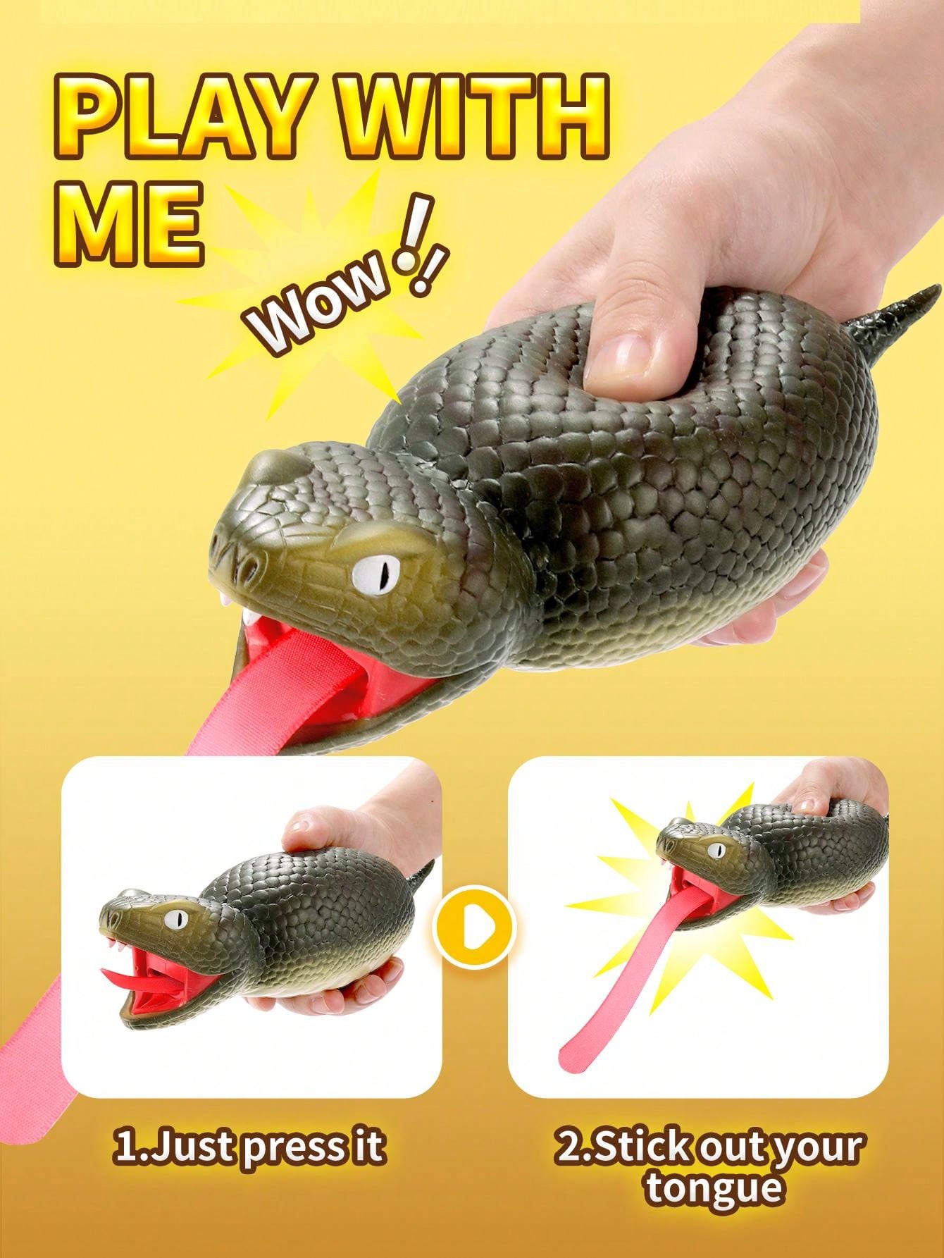 Prank Squishy Stretchy Snake Gag Toy, Squeeze Triggers Tons Of Laughs ...