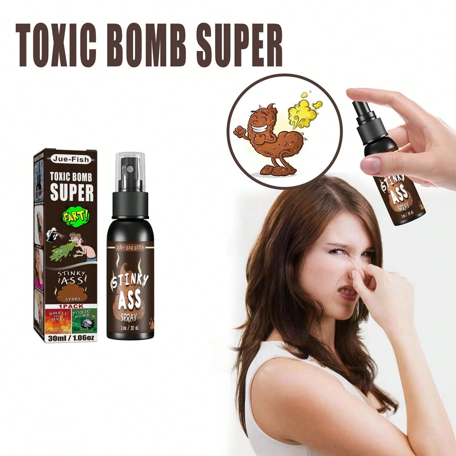 Stinky Fart Spray, Poop Smell, April Fool's Day Prank Toy, Spoof Stink ...