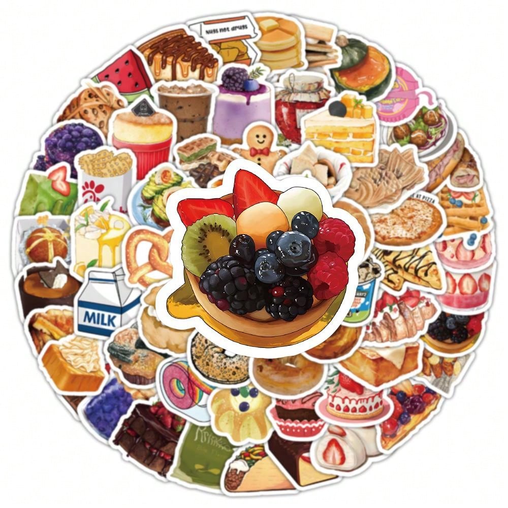 100pcs Cute Snack Stickers Food Stickers Drink Stickers Kawaii Small ...