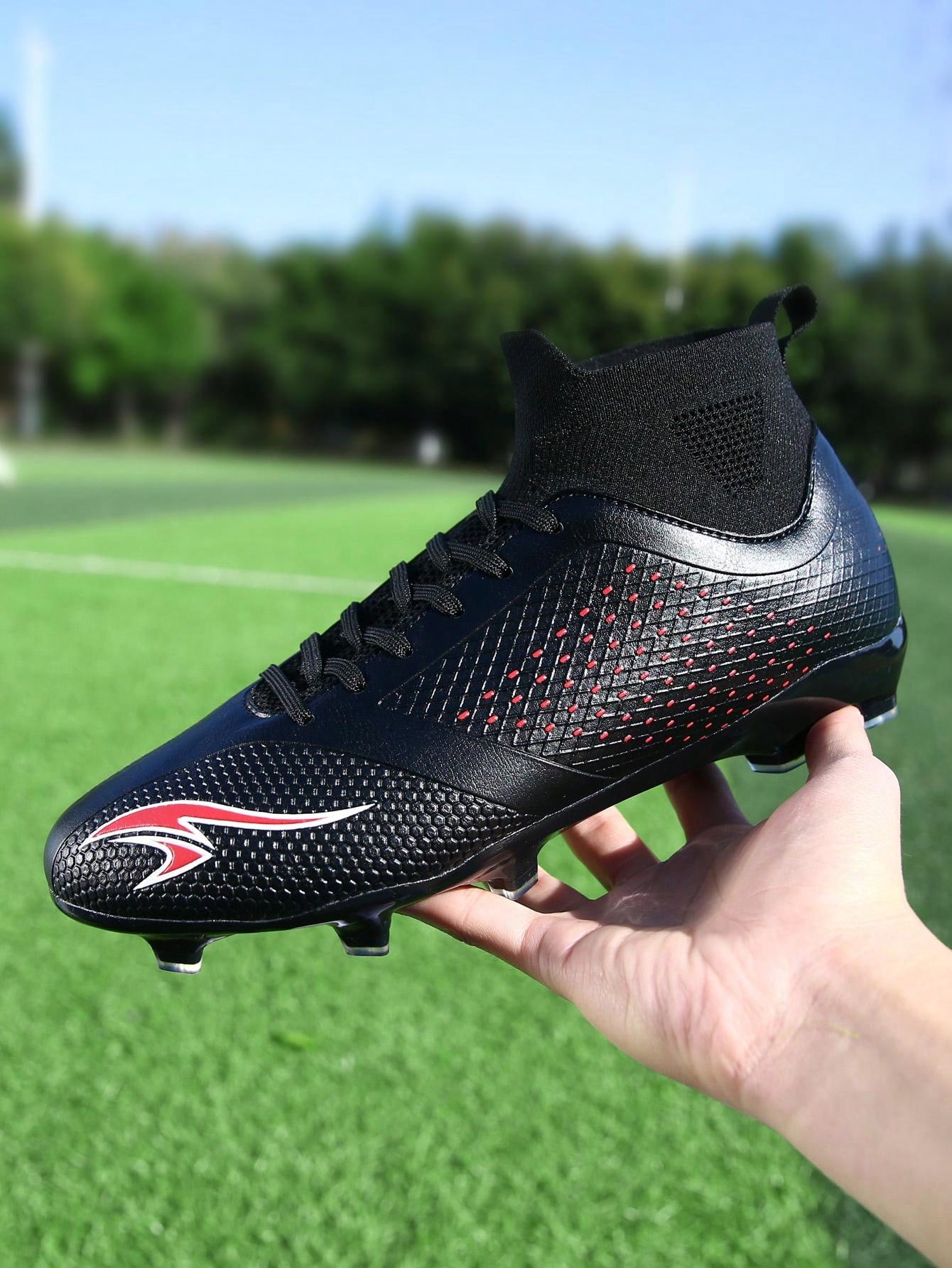 Men's High-Top Professional Football Shoes With Long Spikes For ...