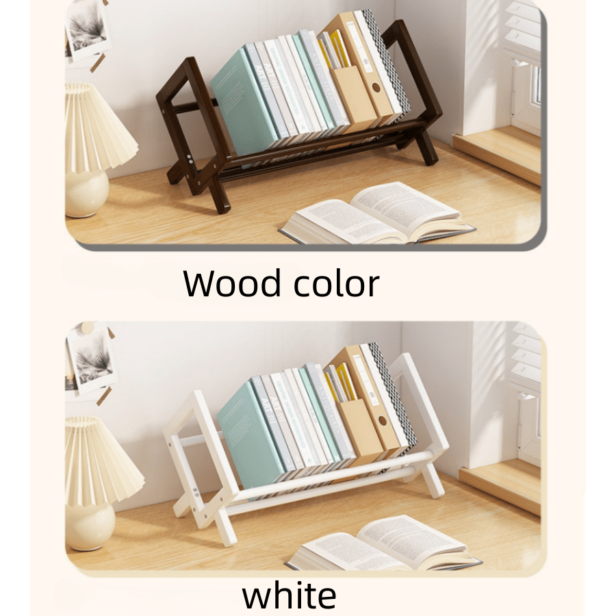 1 Piece Wooden And Bamboo Desktop Small Book Storage Rack, Student ...
