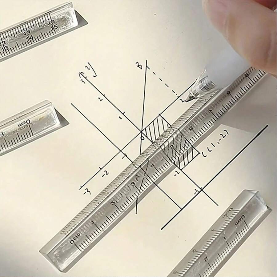 2pcs Triangle Three-Dimensional Transparent Acrylic Ruler, Draw The ...