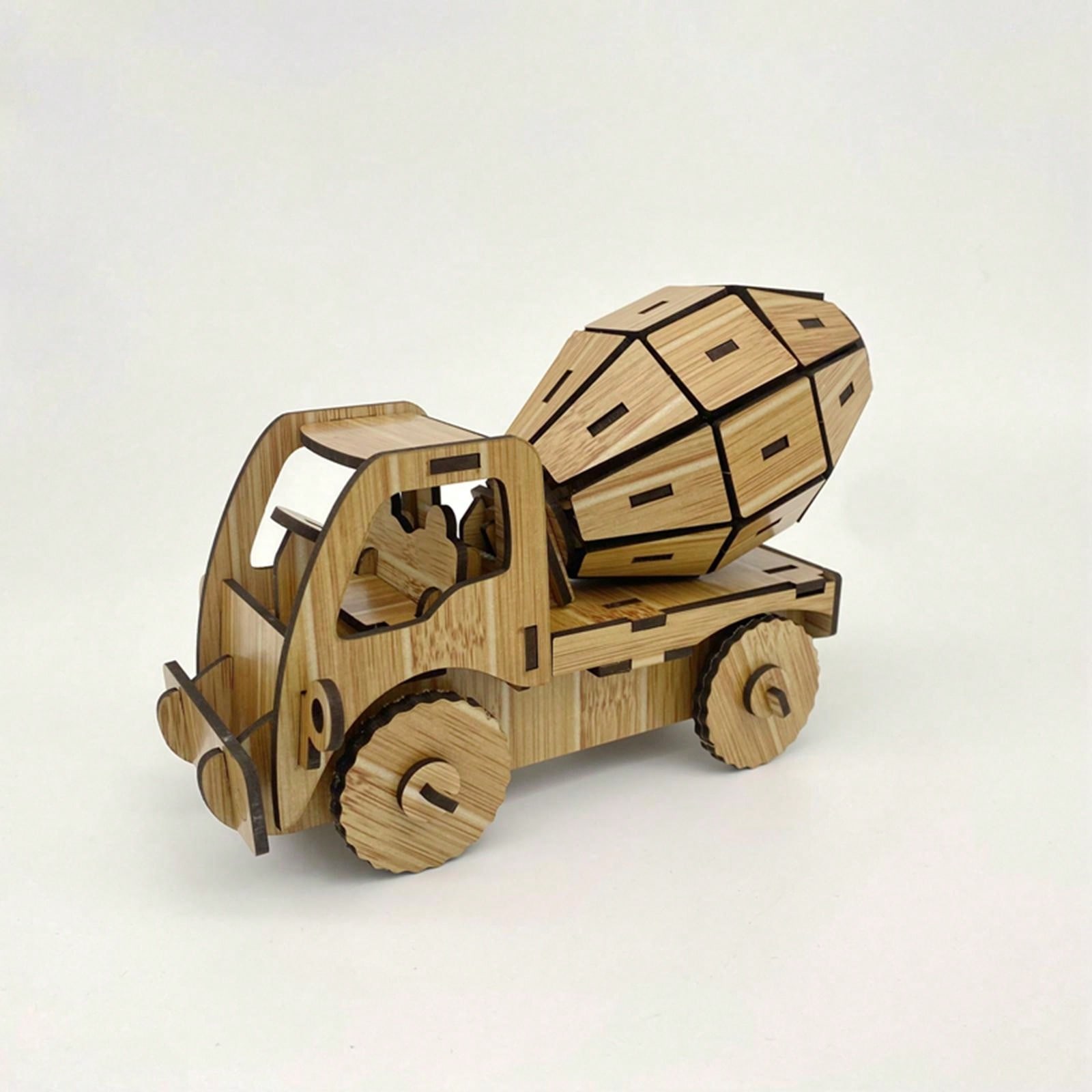 Diy Wooden 3d Puzzle, Tank Truck Model, Laser Cut Assembly Kit, Brain ...